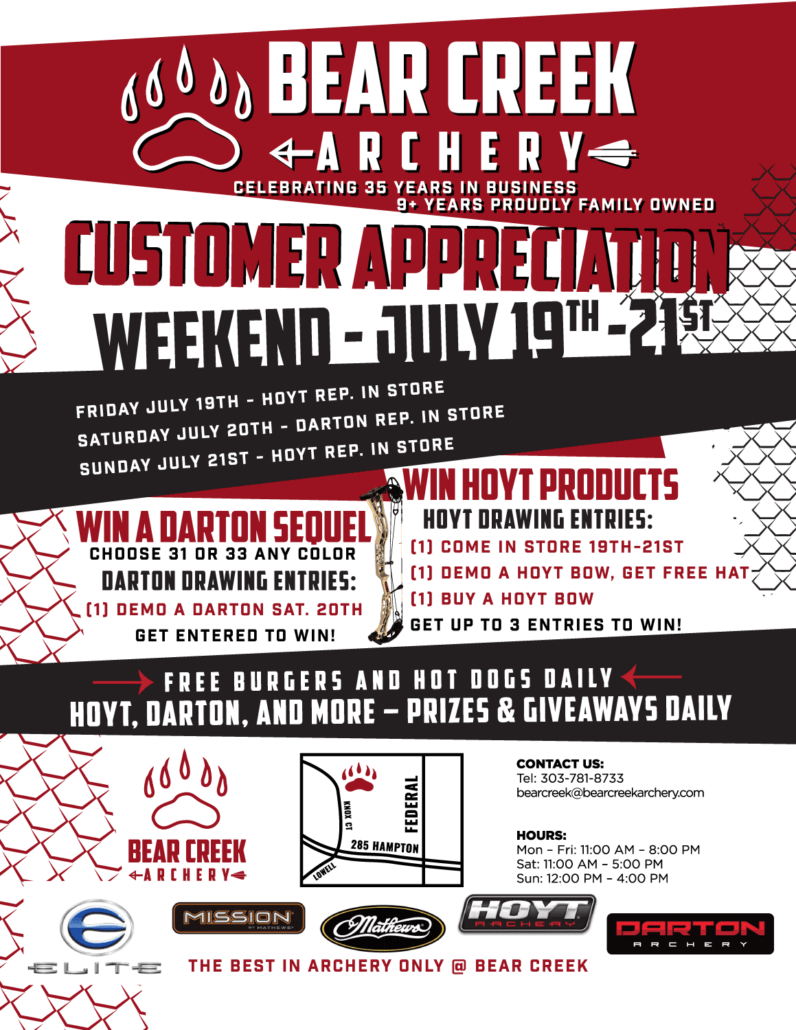 Customer Appreciation Weekend – Bear Creek Archery